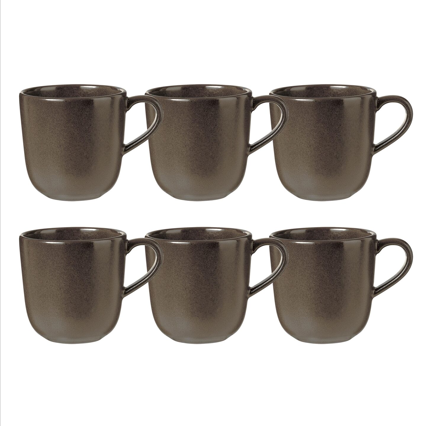 AIDA Nordic Raw Metallic Brown kleine Mok met oor 20 cl - set 6 stuks